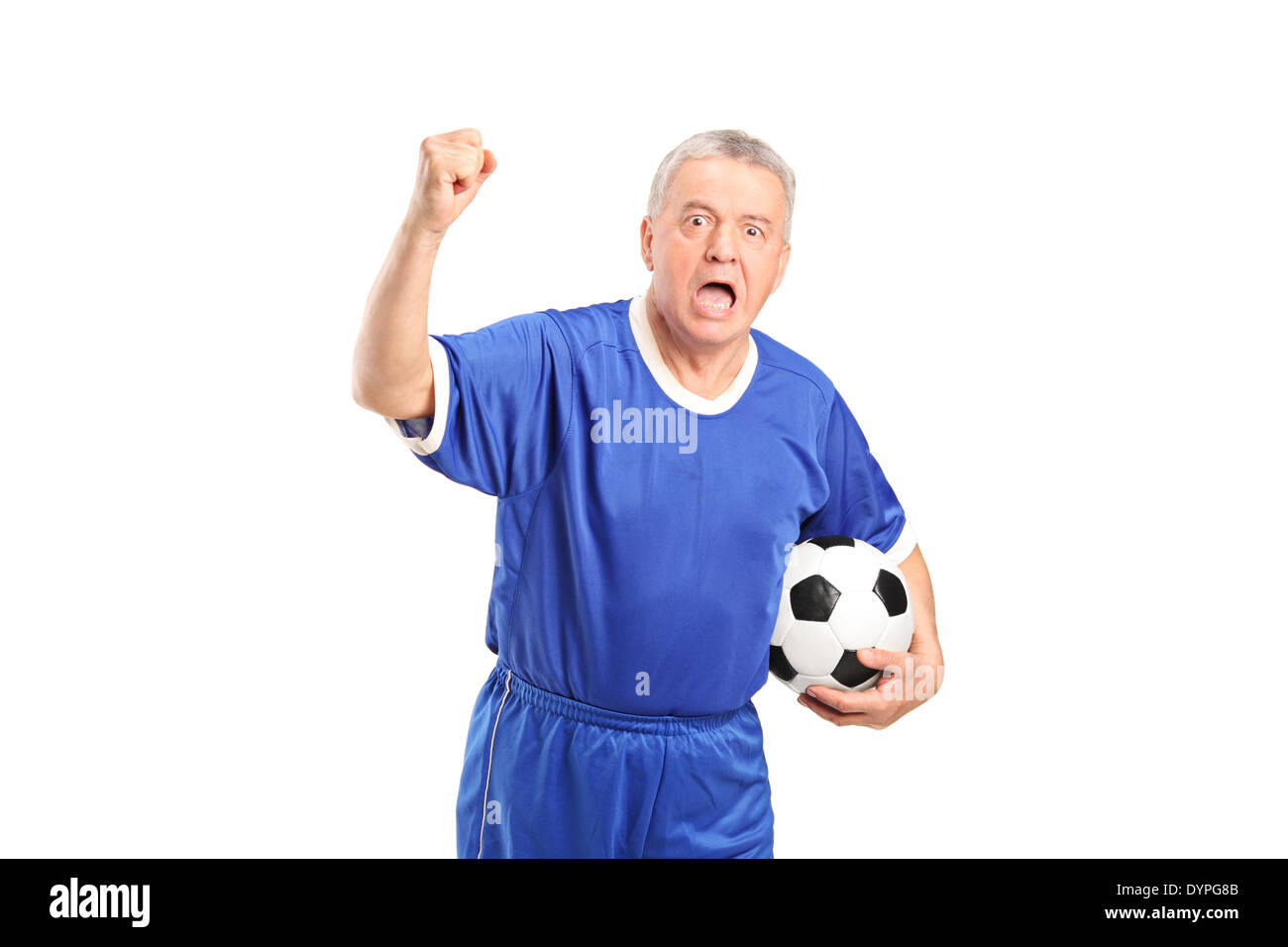 Fanatic football supporter cheering Stock Photo - Alamy