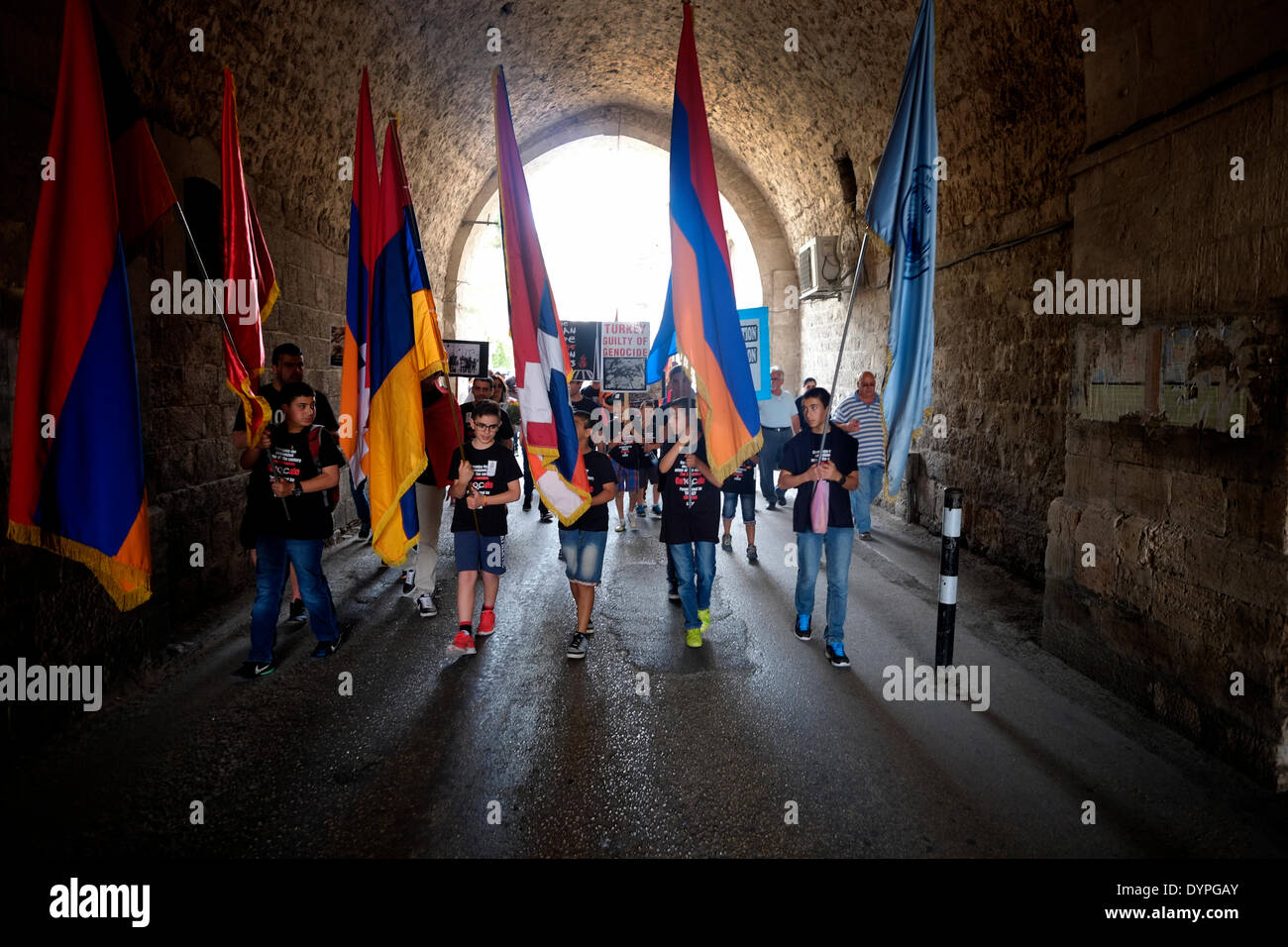 Members of the Armenian community march with the Armenian national ...