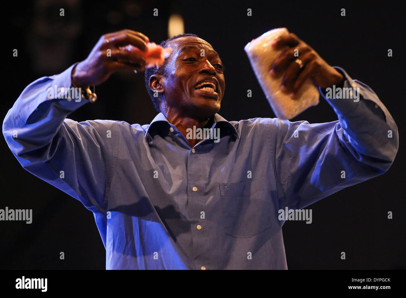 Hamburg, Germany. 23rd Apr, 2014. Actor Justin Yao takes part in the ...