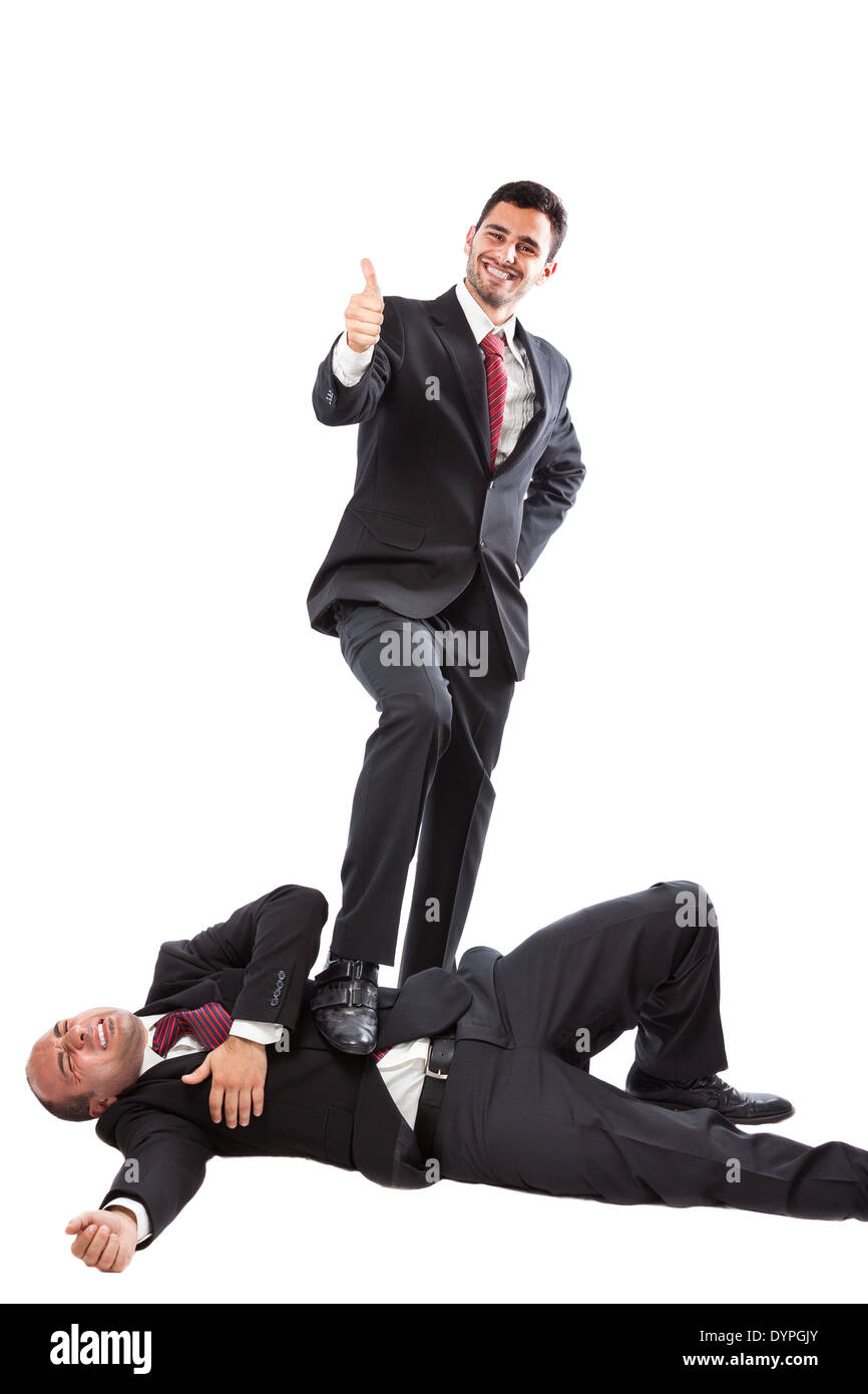 two Businessman at war isolated on a white background Stock Photo - Alamy
