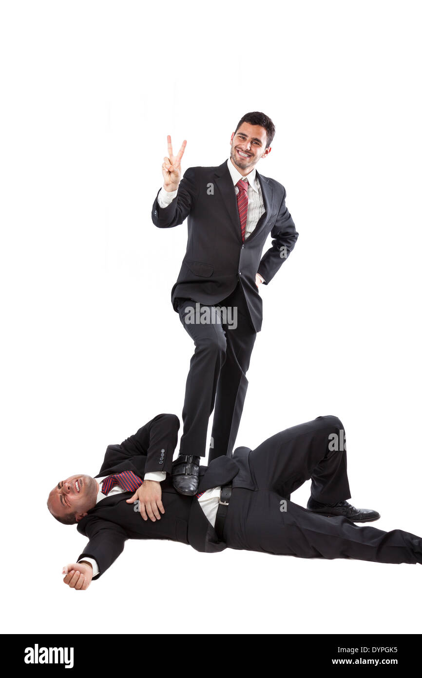 two Businessman at war isolated on a white background Stock Photo - Alamy