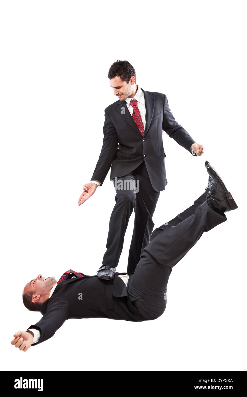 two Businessman at war isolated on a white background Stock Photo - Alamy