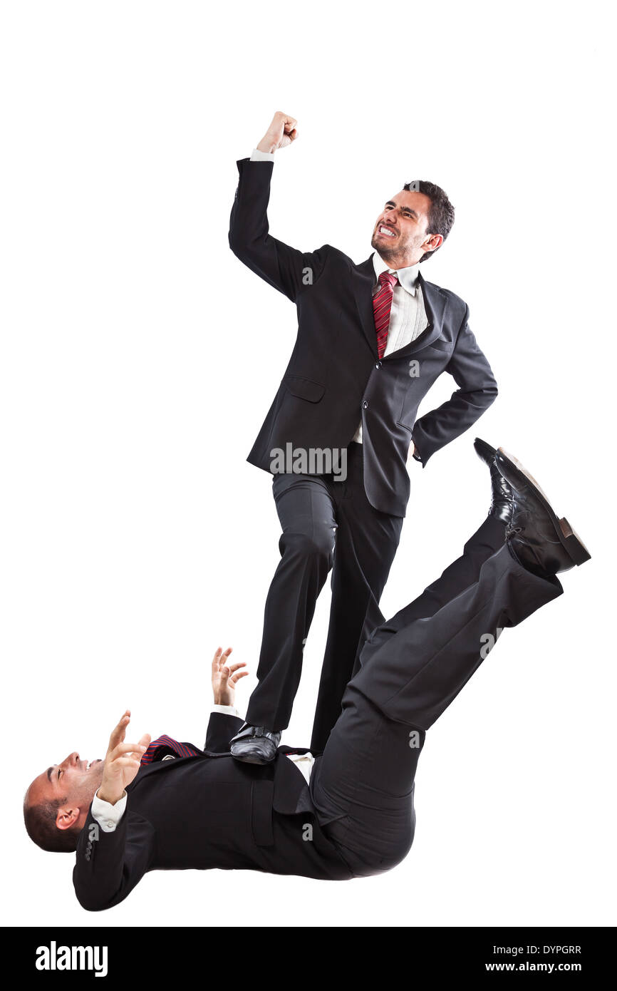 two Businessman at war isolated on a white background Stock Photo - Alamy