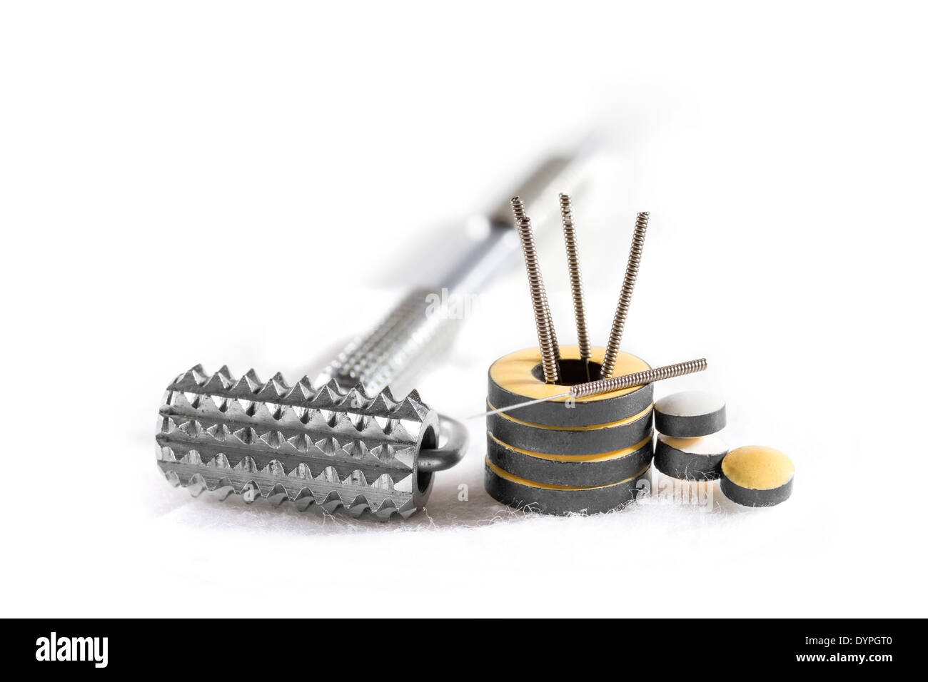 Instruments and accessories for acupuncture Stock Photo - Alamy