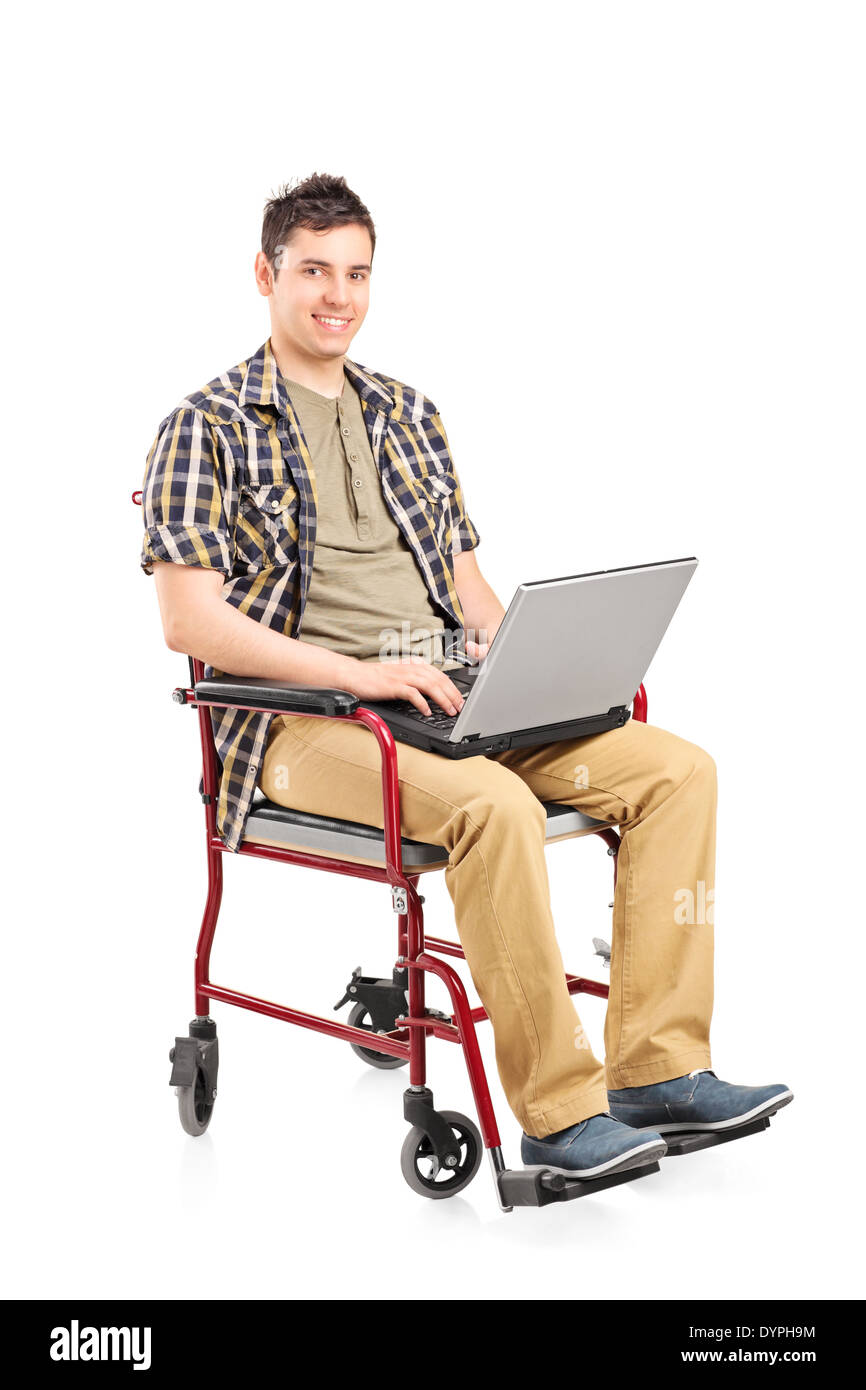 Laptop smile man in Cut Out Stock Images & Pictures - Alamy