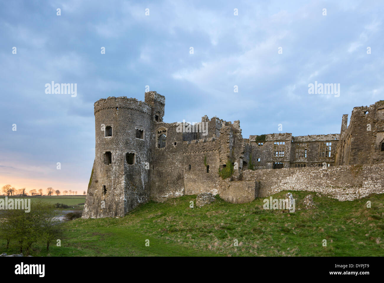 Sunset over Carew Castle, Pembrokeshire, West Wales, UK Stock Photo - Alamy