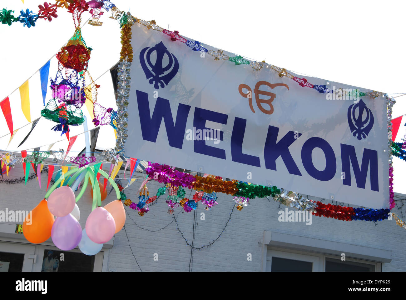 welcome sign in Dutch at local event, Zeeland Netherlands Stock Photo ...