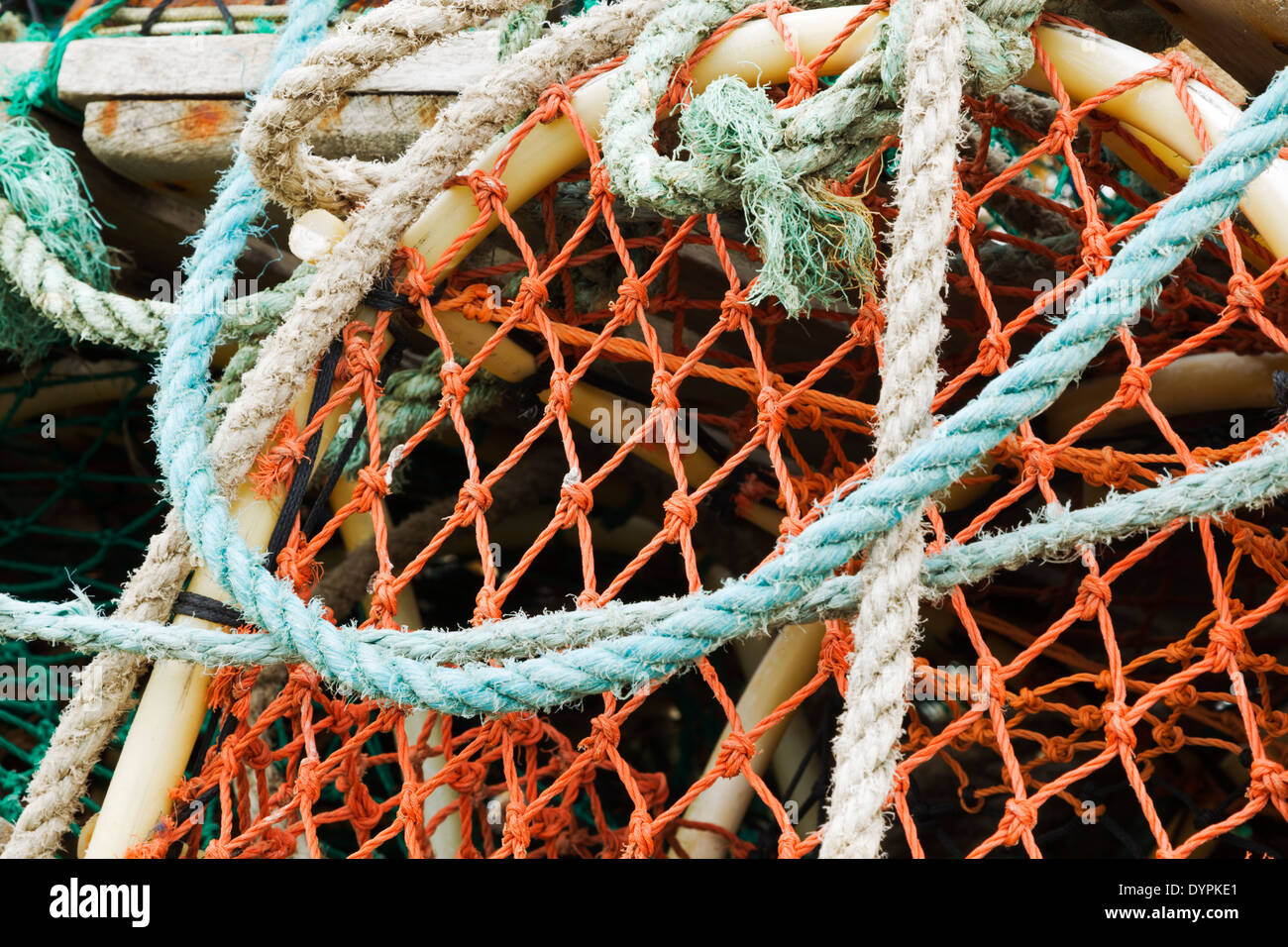 A pile of colourful lobster pots Stock Photo - Alamy