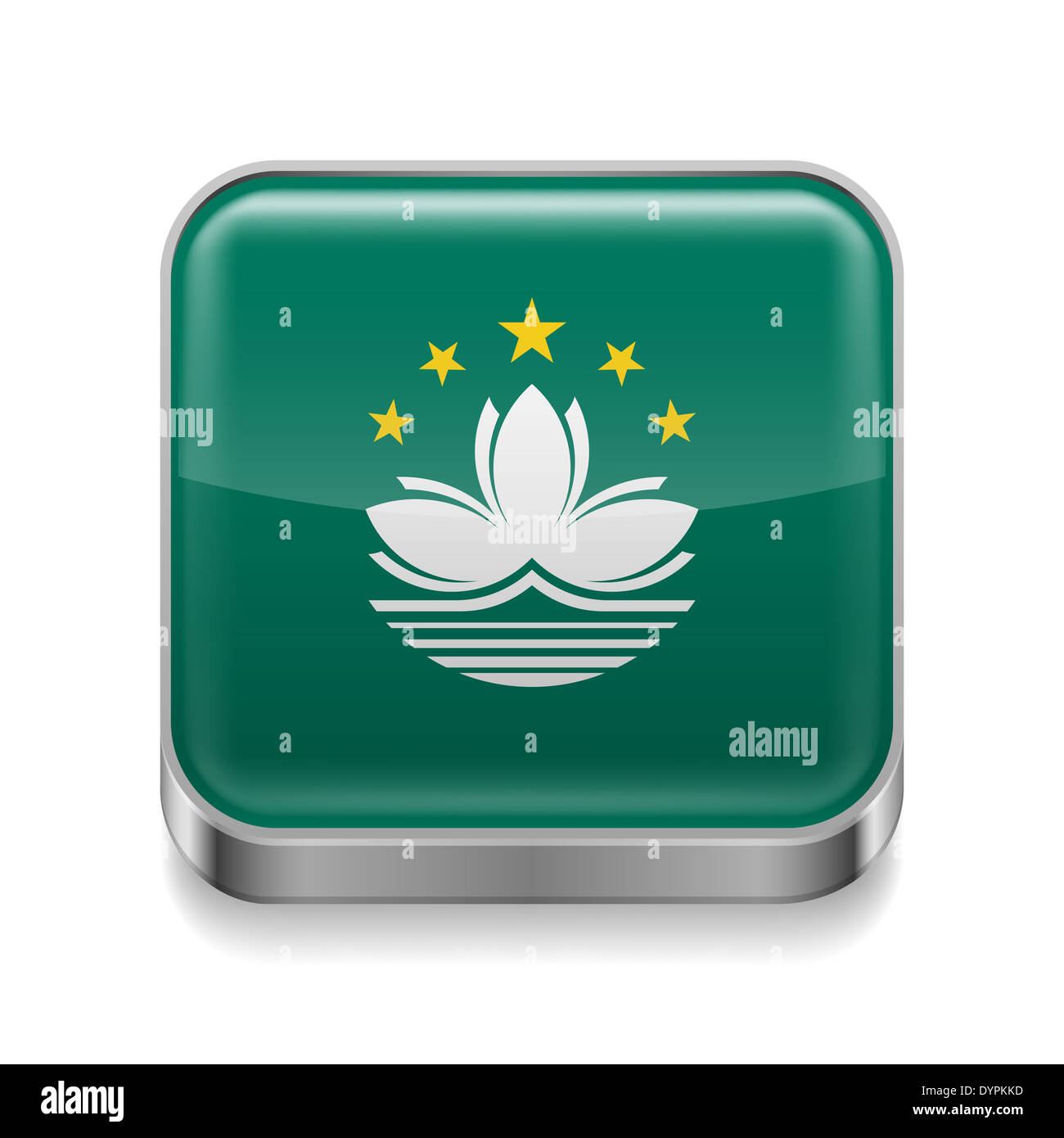 Metal square icon with flag colors of Macau Stock Photo - Alamy