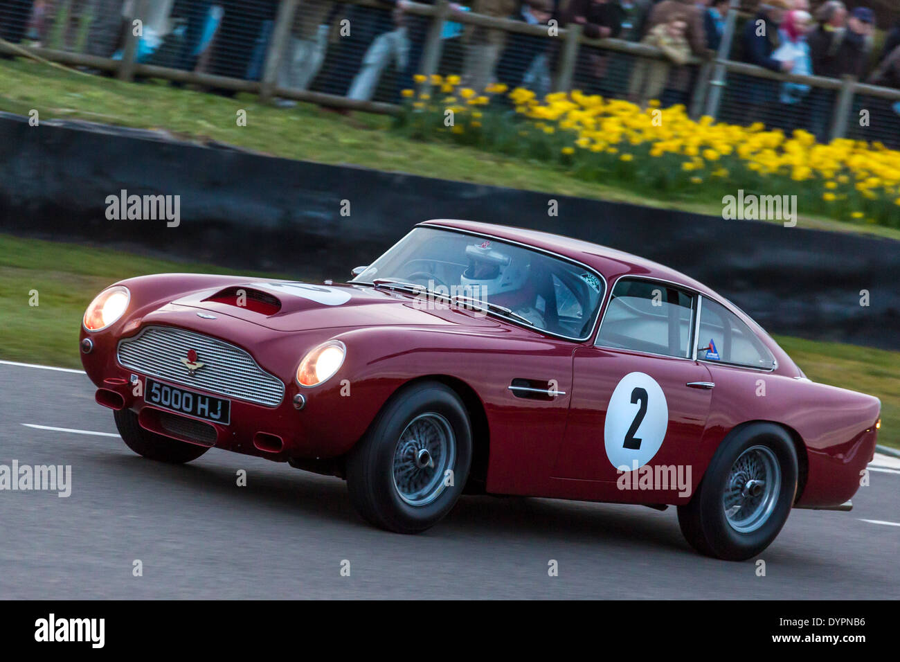 1960 Aston Martin DB4GT with driver Gillian Goldsmith, Moss Trophy race ...