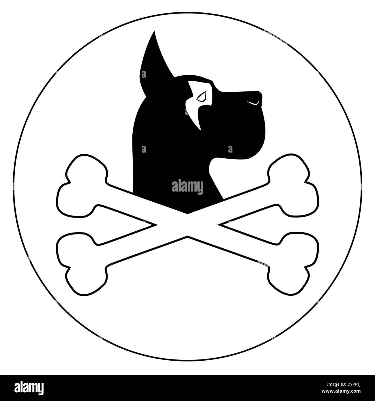 German bulldog head with bones Stock Photo - Alamy