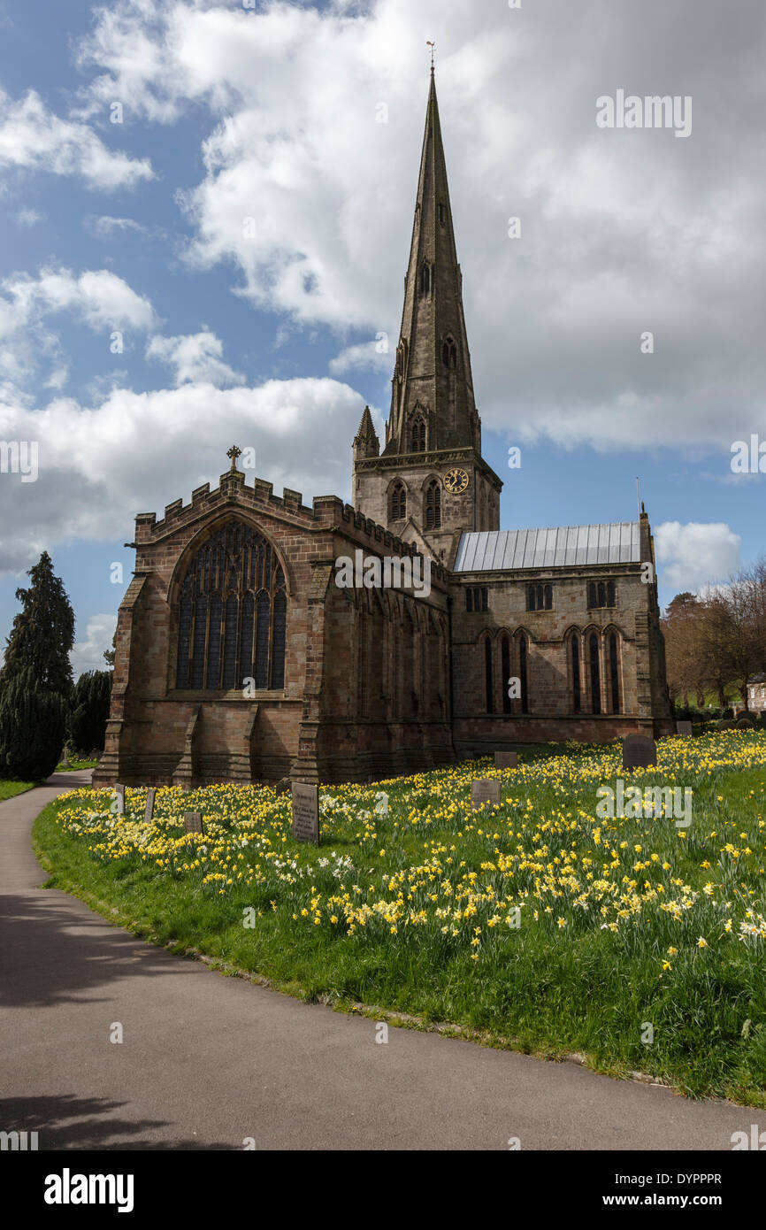 st oswalds church ashbourne derbyshire england uk Stock Photo - Alamy