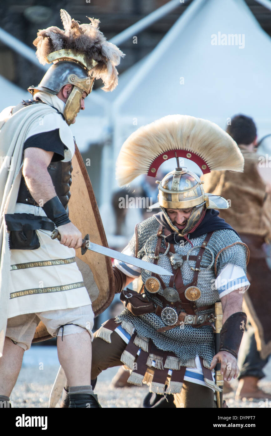 Roman gladiators arms armor shields hi-res stock photography and images ...
