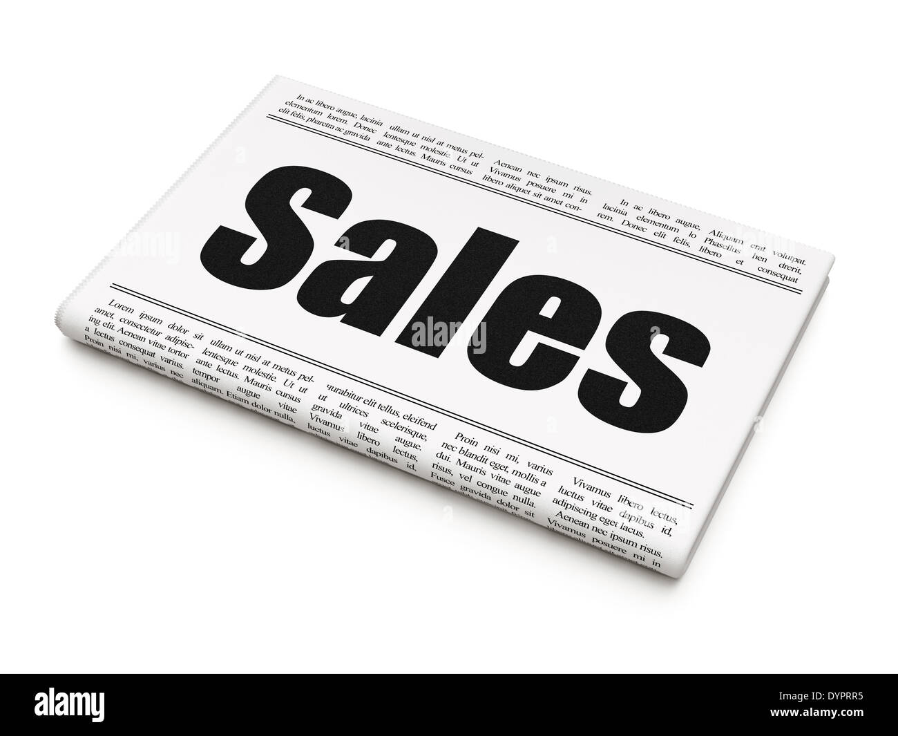 Advertising concept: newspaper headline Sales Stock Photo - Alamy