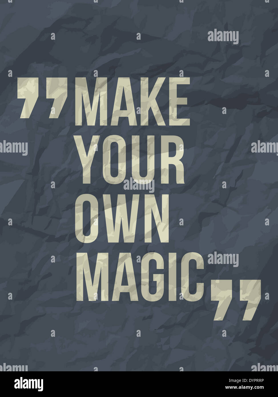 "Make your own magic" quote on colorful crumpled paper background Stock ...