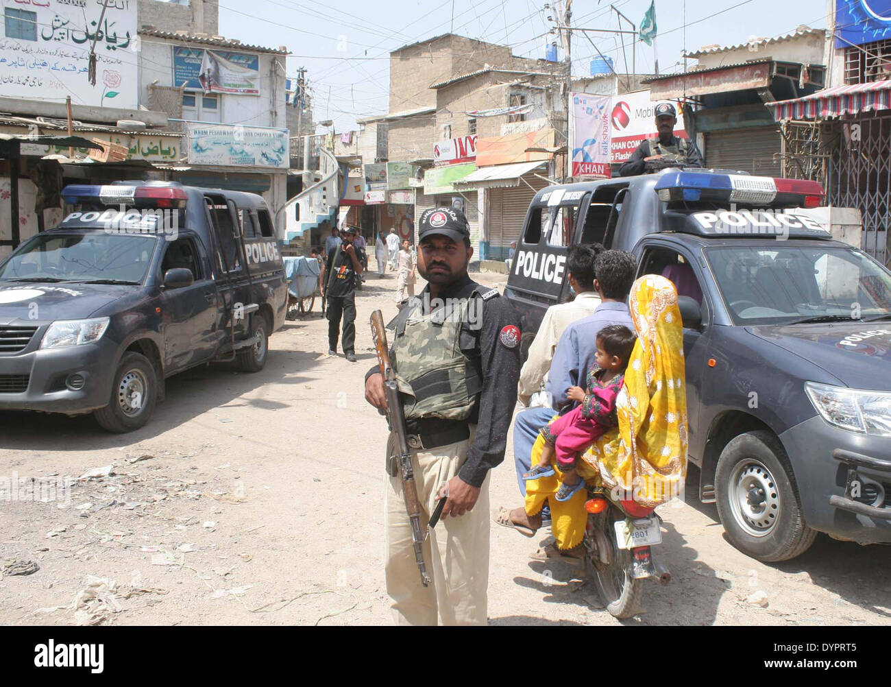 Views after a suicide blast in the Old Sabzi Mandi area of Karachi left ...