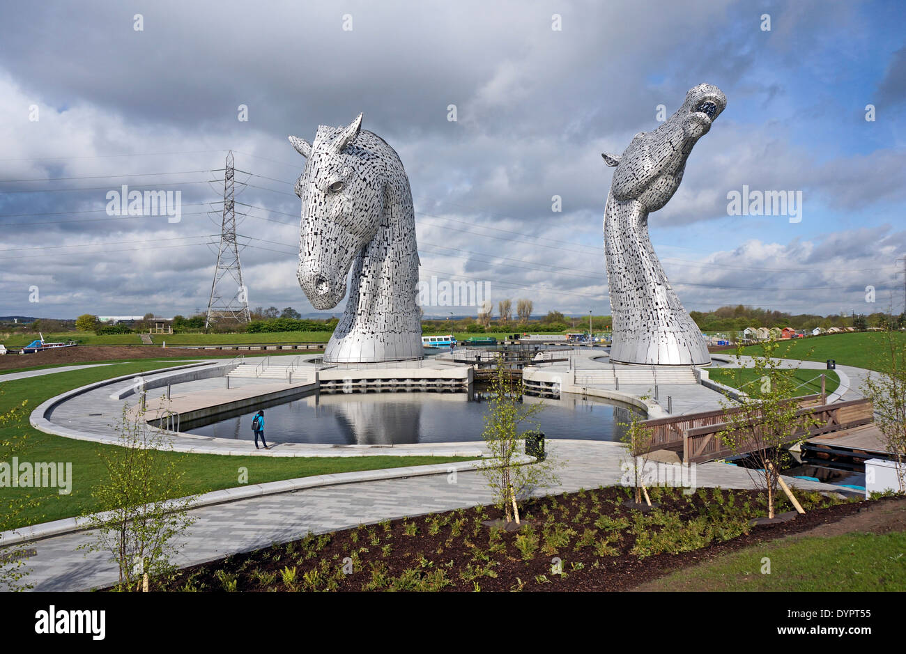 The Kelpies at The Helix beside the entrance to the Forth & Clyde canal ...