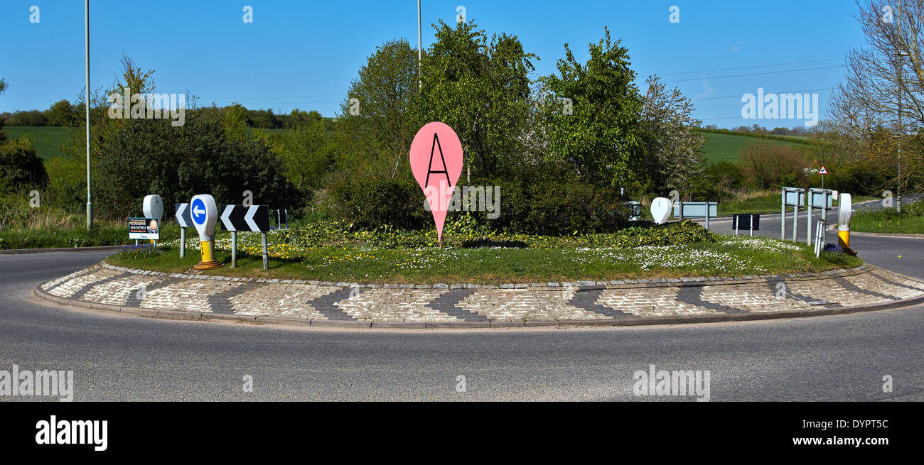 A sign shaped like a life sized Google maps marker or pin has been ...