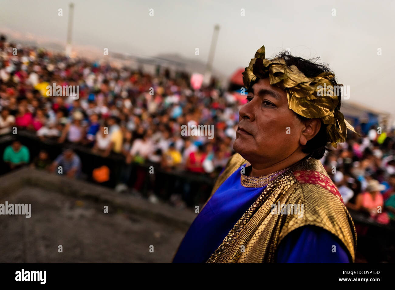 A Peruvian actor performs as Roman citizen in the Good Friday ...