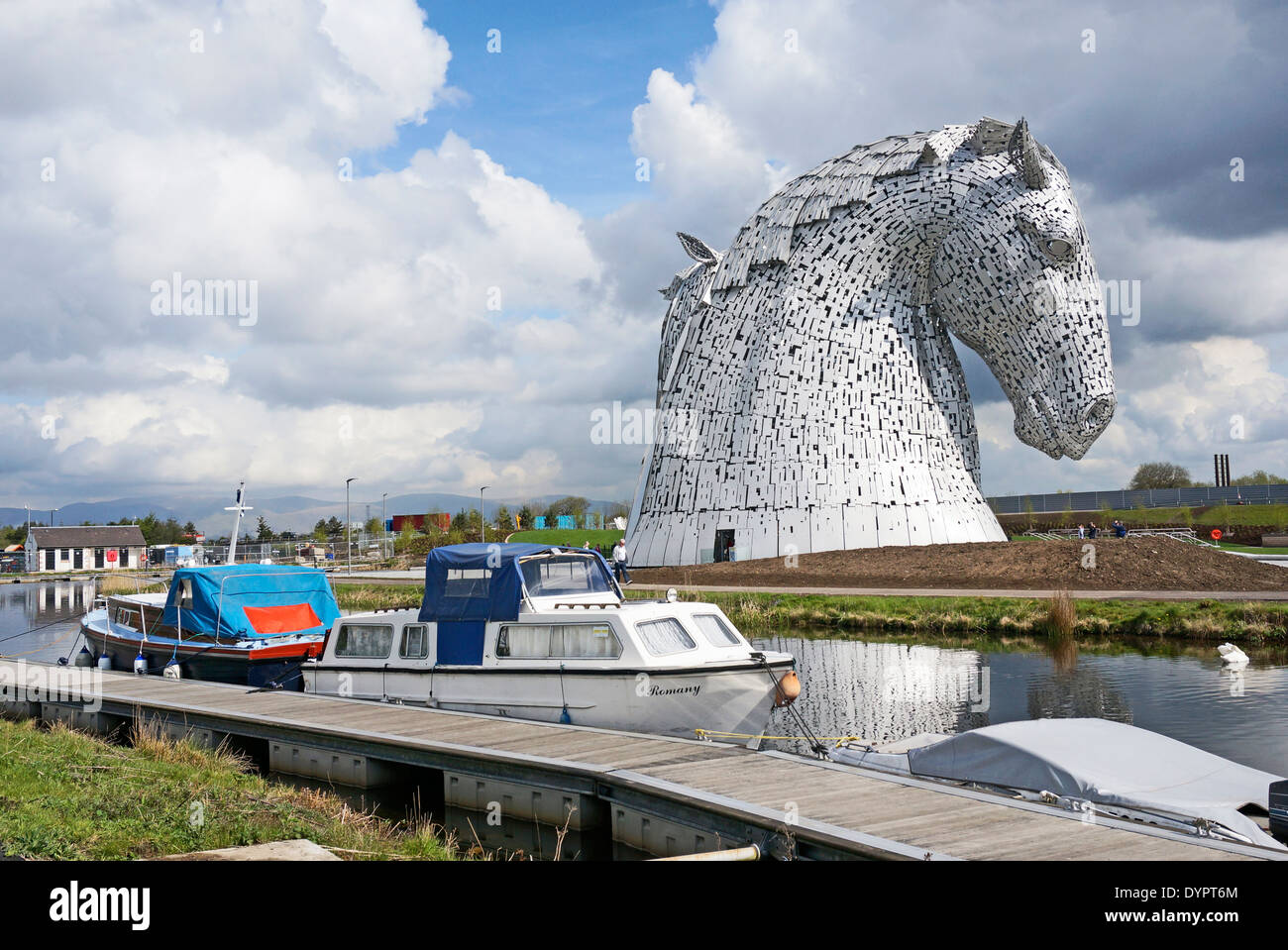 The Kelpies at The Helix beside the entrance to the Forth & Clyde canal ...