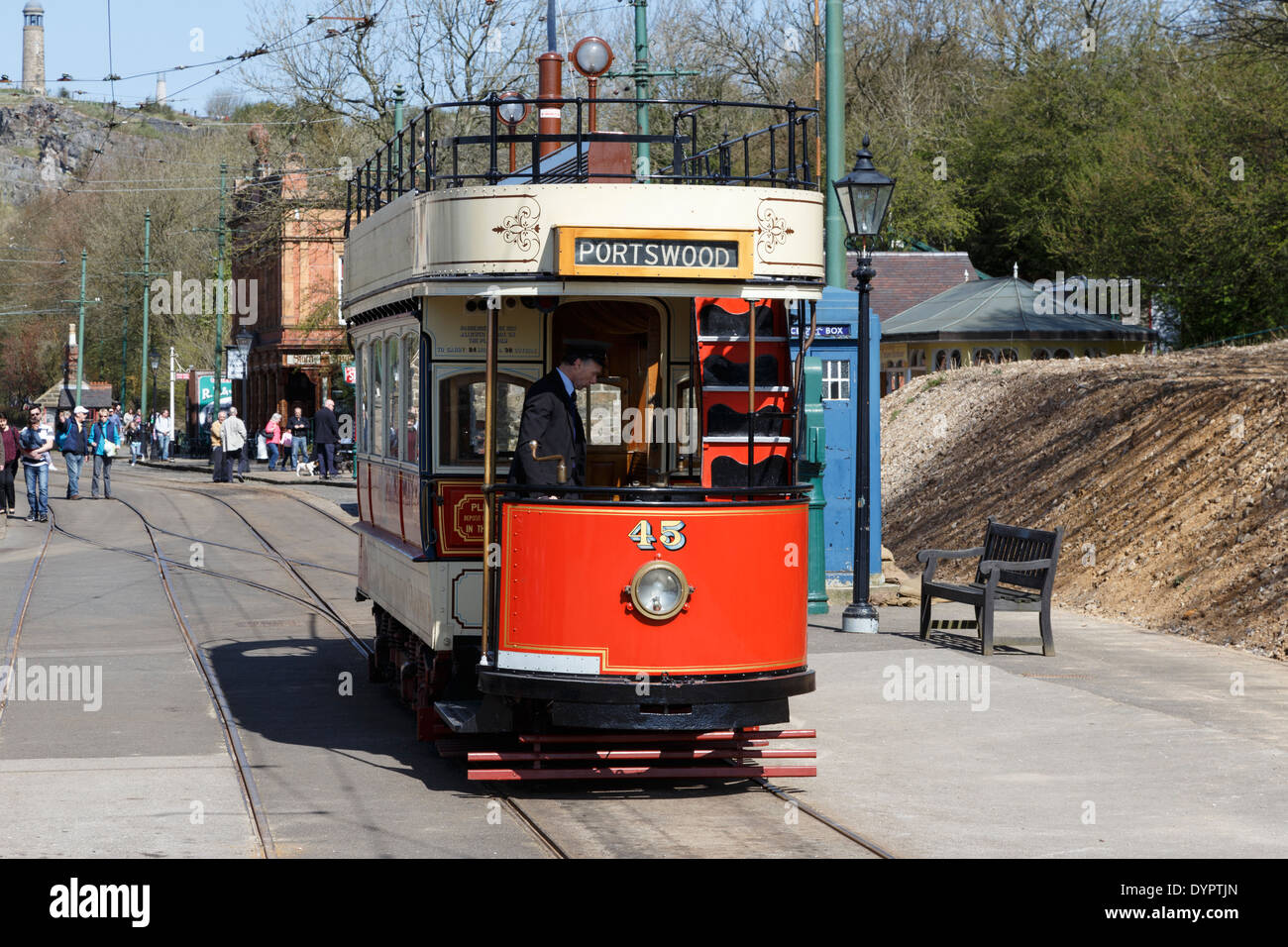 crich tramway village derbyshire england uk Stock Photo - Alamy
