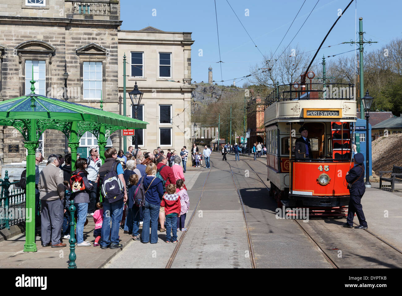 crich tramway village derbyshire england uk Stock Photo - Alamy