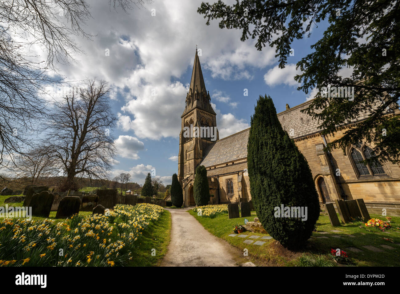 Edensor church hi-res stock photography and images - Alamy