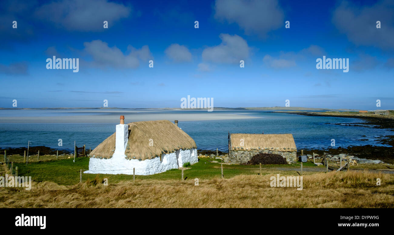 Traditional croft house, North Uist, Outer Hebrides, Scotland Stock ...