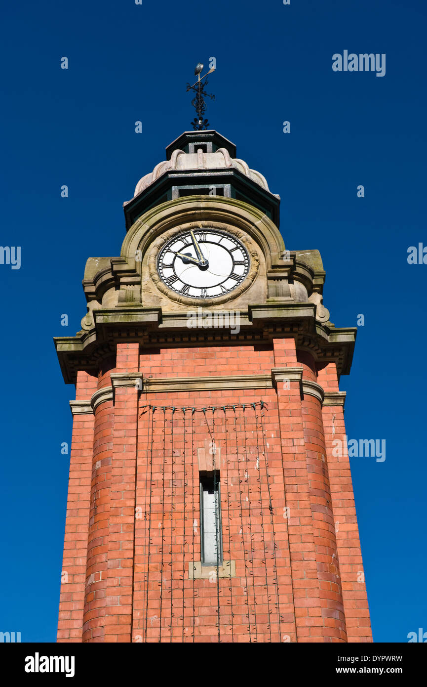 Town clock on the High Street Bangor Gwynedd North Wales UK Stock Photo ...