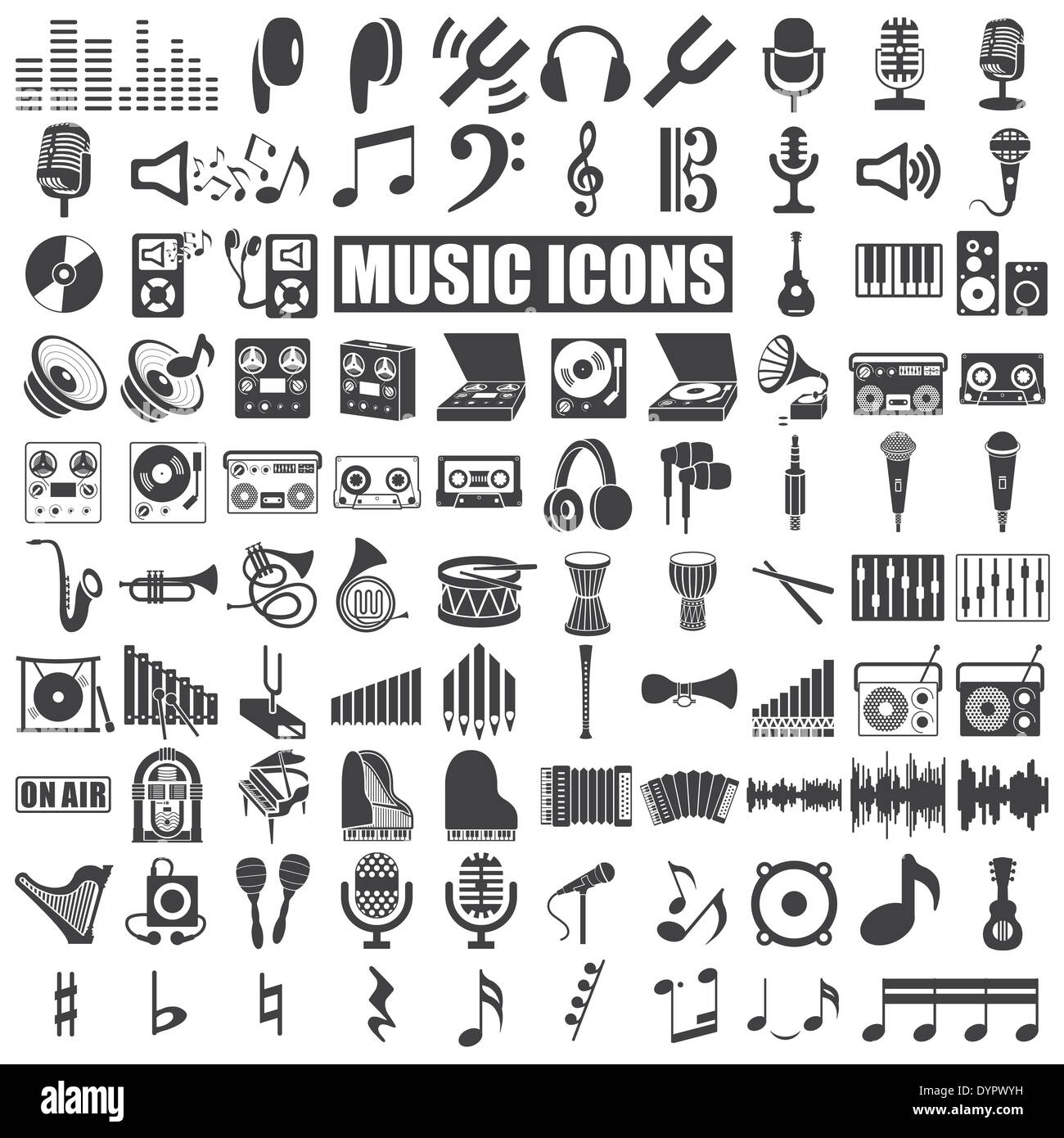 Music notes silhouette music speaker hi-res stock photography and ...