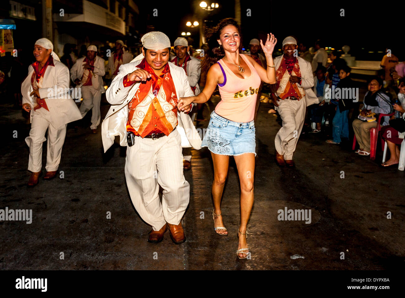 Street Dancing During The Cozumel Carnival, Cozumel Island, Quintana ...