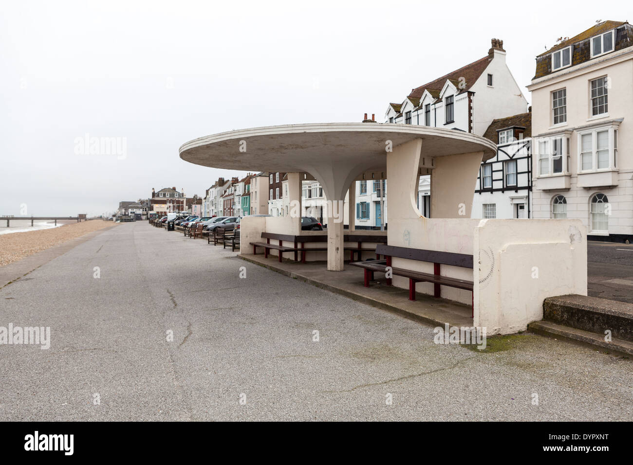 Modernist promenade seating in Deal, Kent Stock Photo - Alamy