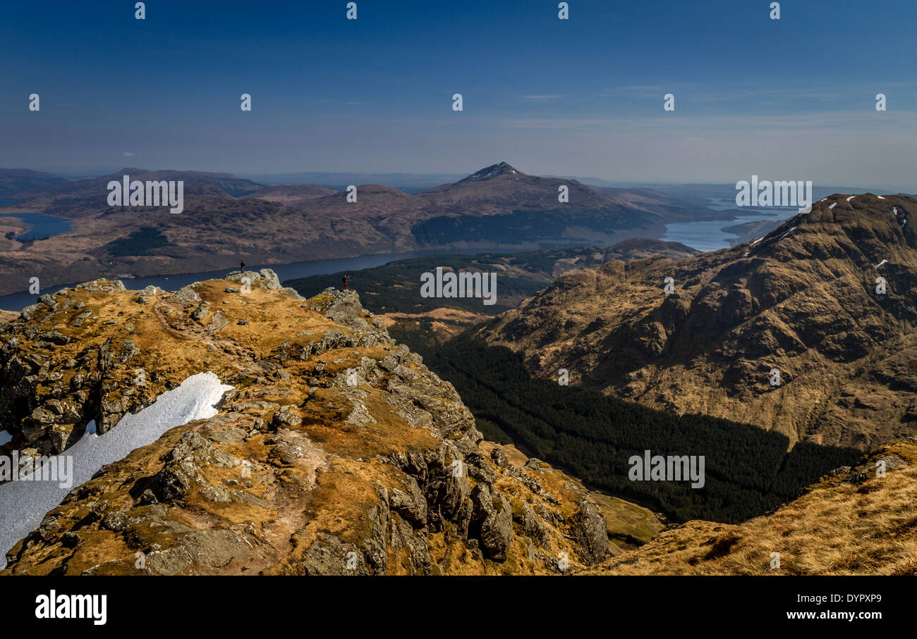 Ben Vane with views overlooking Loch Lomond and Ben Lomond, Scottish ...