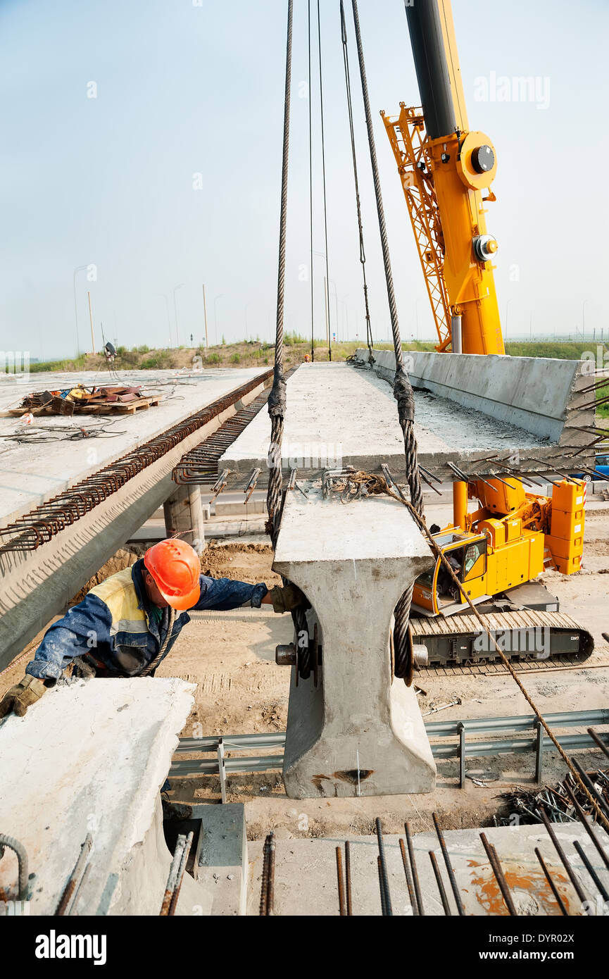 process of bridge construction to pass through it motorways Stock Photo ...