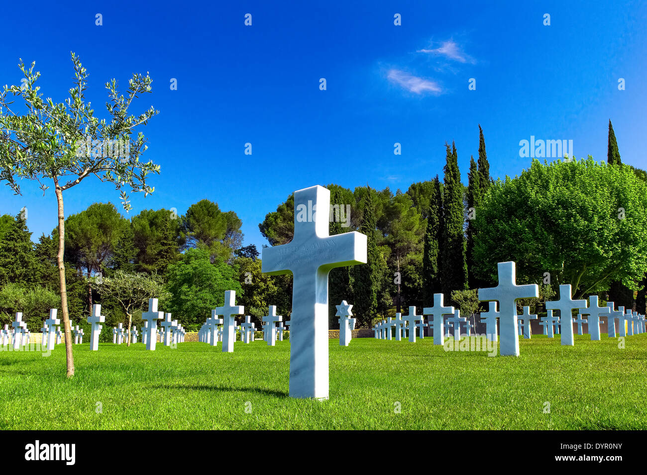 Europe, France, Var, Draguignan. American Cemetery in Draguignan Stock ...