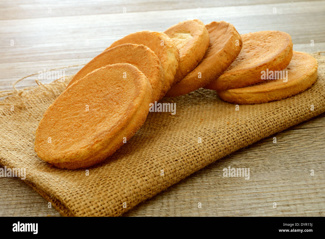 Breakfast with dutch golden crunchy rusks and apricot jam Stock Photo ...