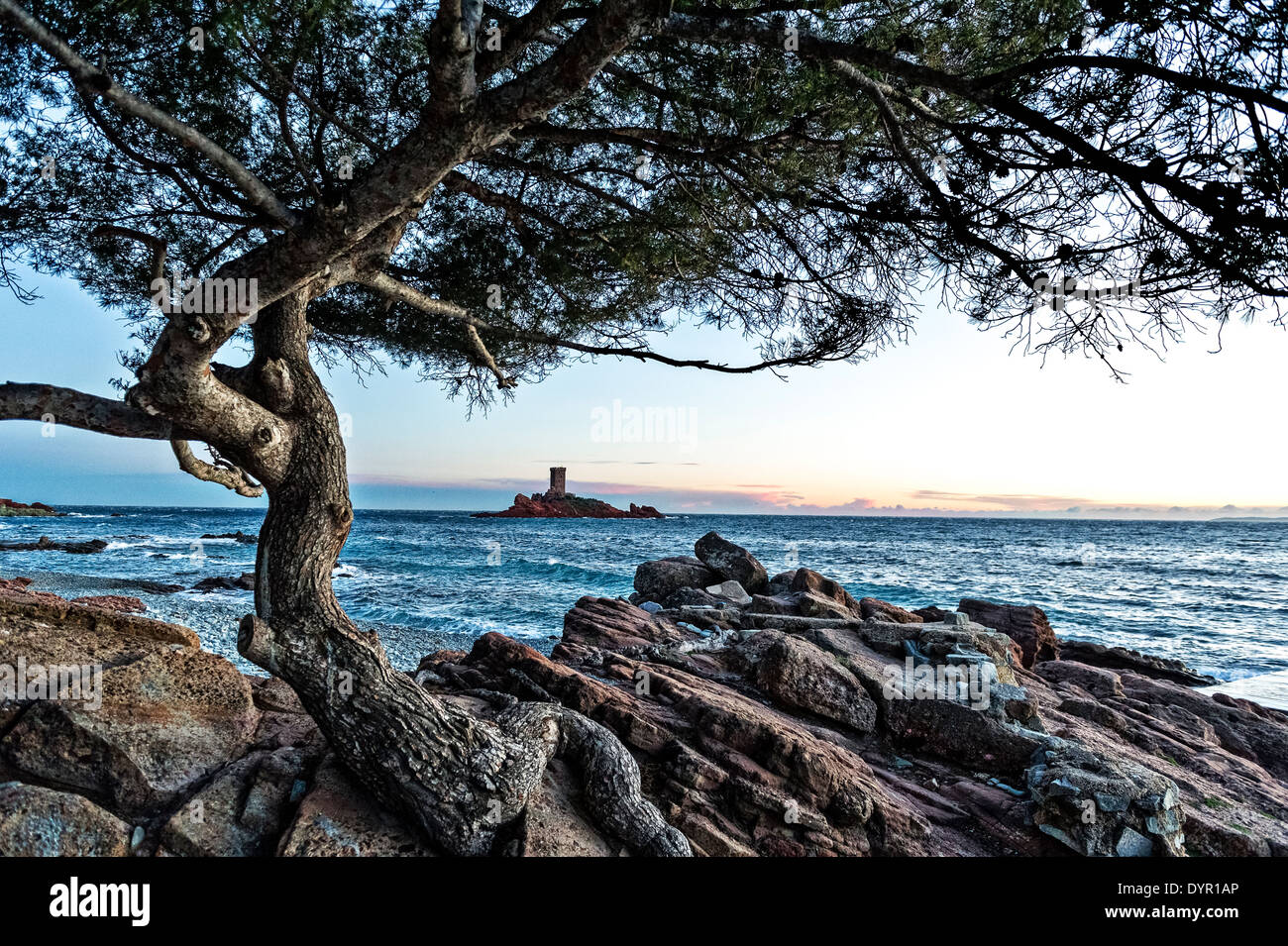 Europe, France, Var, Cornice of Esterel. Saint-Raphael. The island of ...