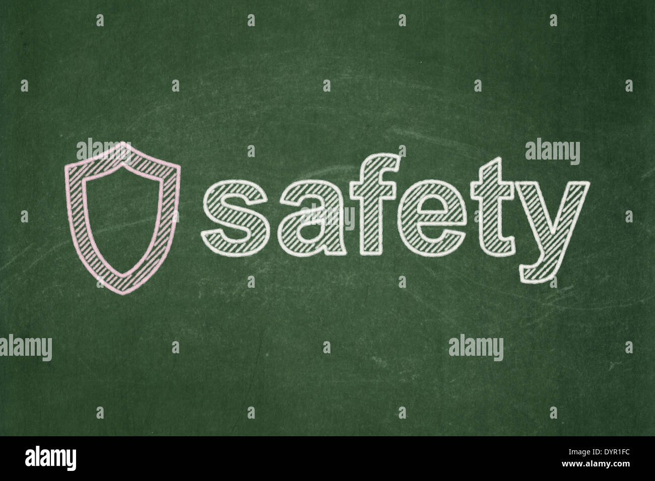 Security concept: Contoured Shield and Safety on chalkboard background Stock Photo - Alamy