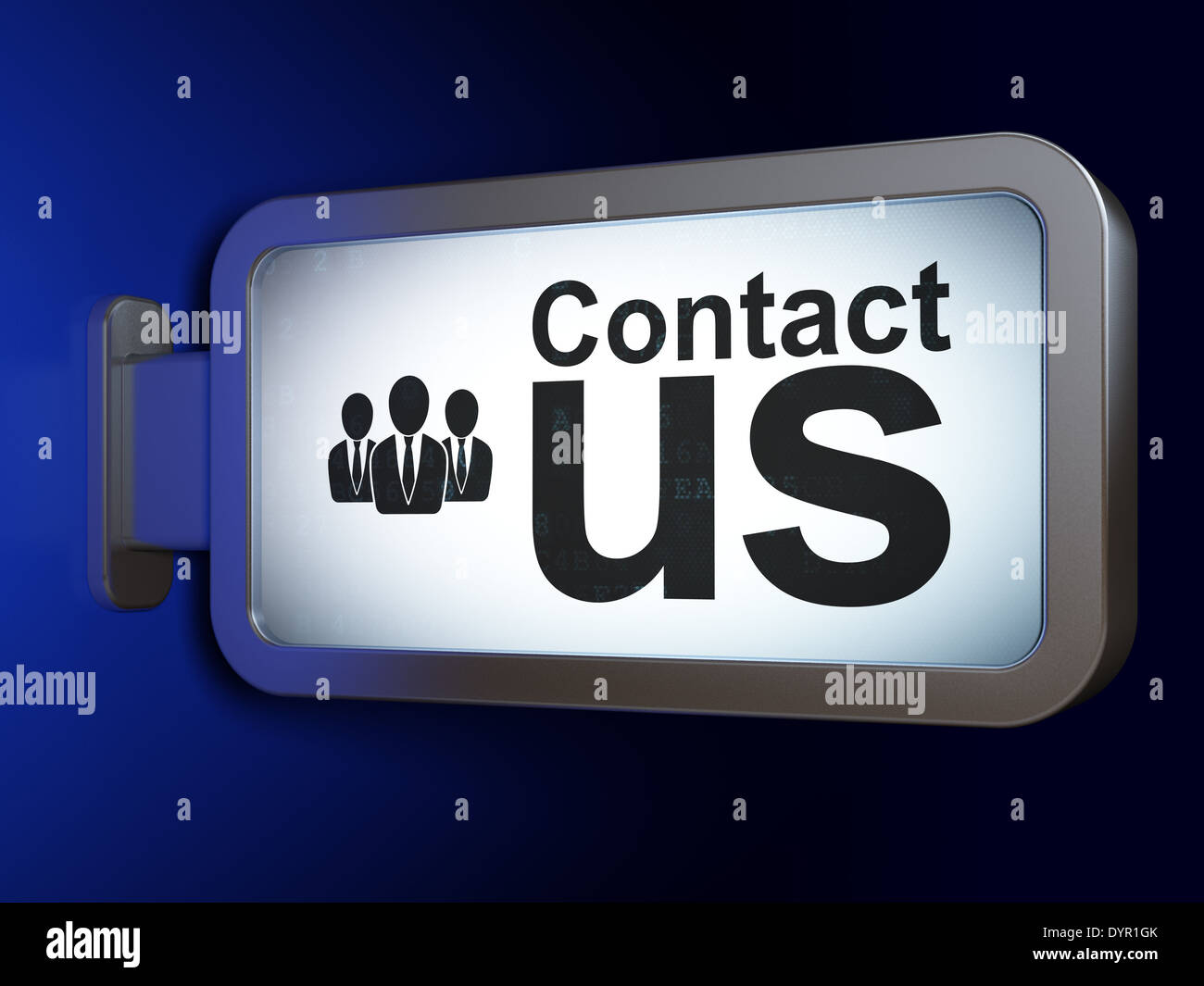 Advertising concept: Contact Us and Business People on billboard ...