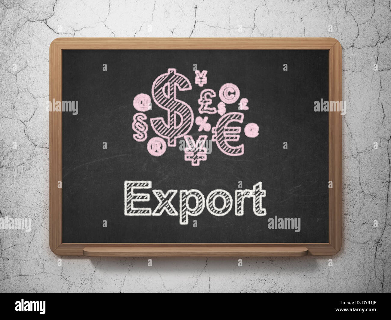 Finance concept: Finance Symbol and Export on chalkboard background ...