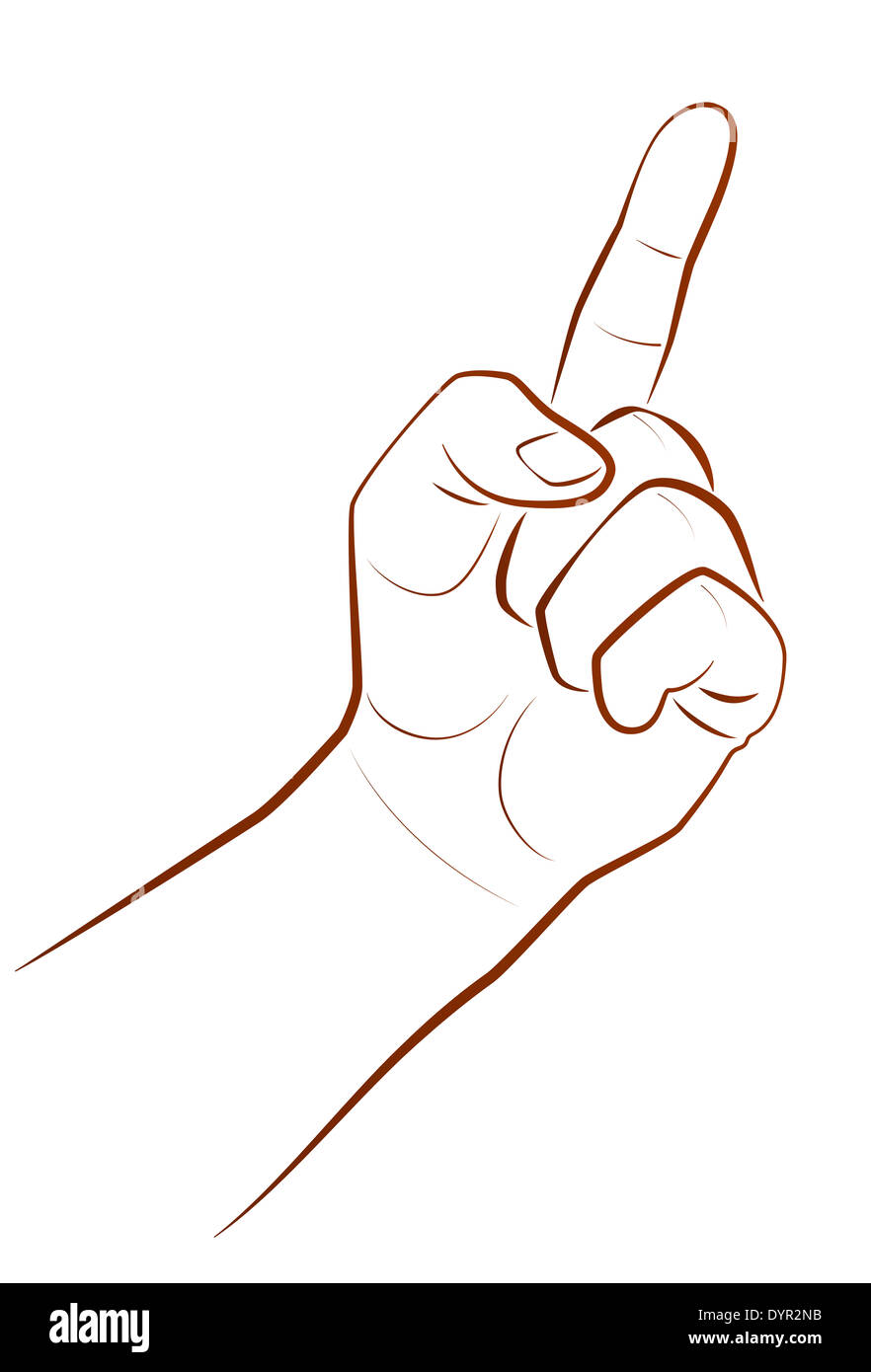 Outline illustration of a wagging finger Stock Photo - Alamy
