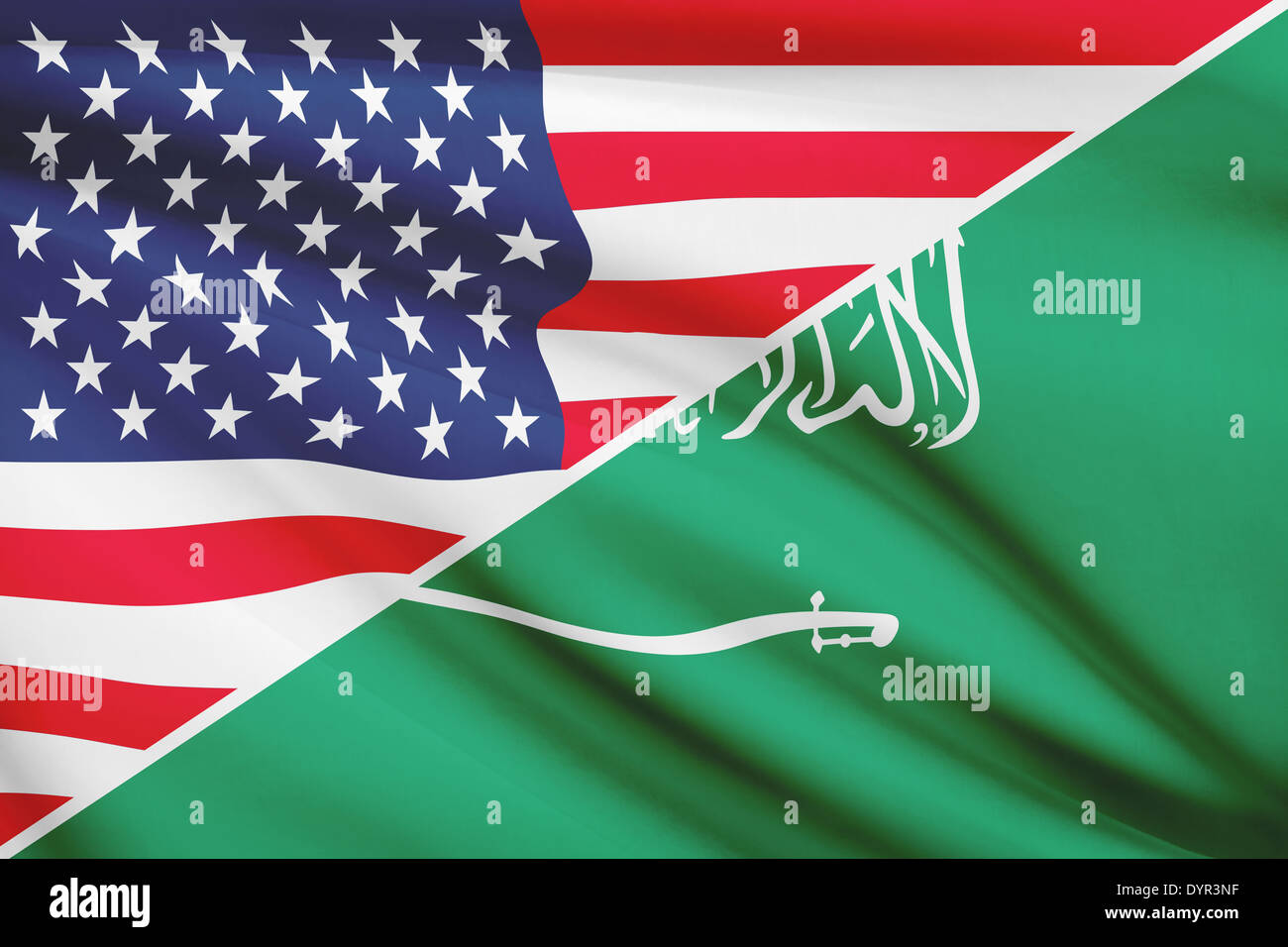 USA and Kingdom of Saudi Arabia flag. Part of a series Stock Photo - Alamy