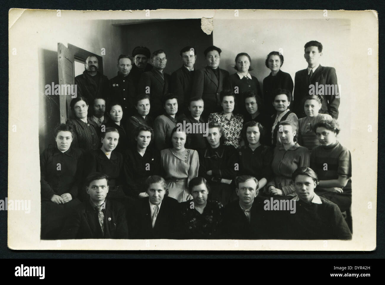 USSR - CIRCA 1954 : An antique photo shows group portrait of Soviet ...