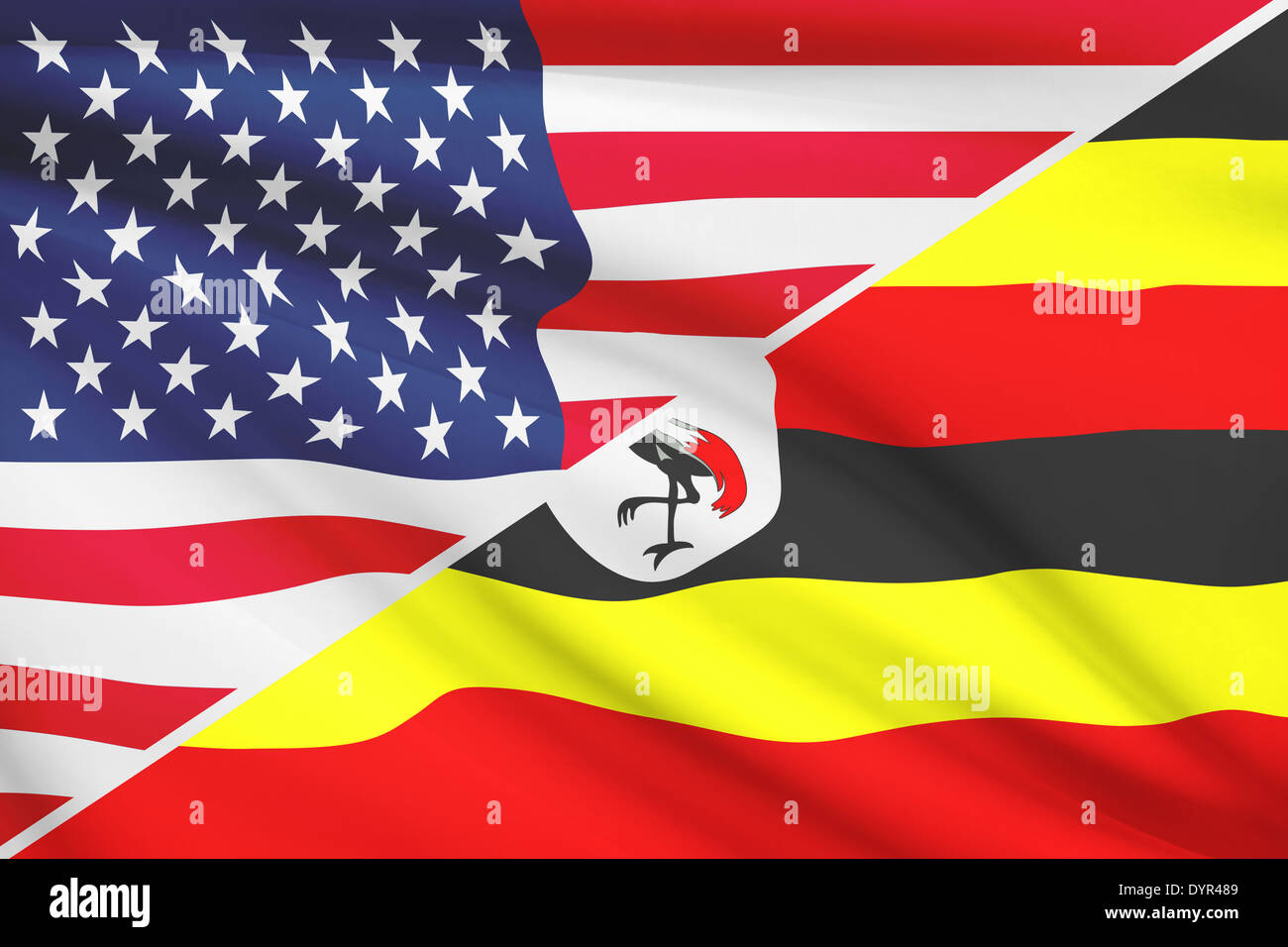 Waving flag uganda usa hi-res stock photography and images - Alamy