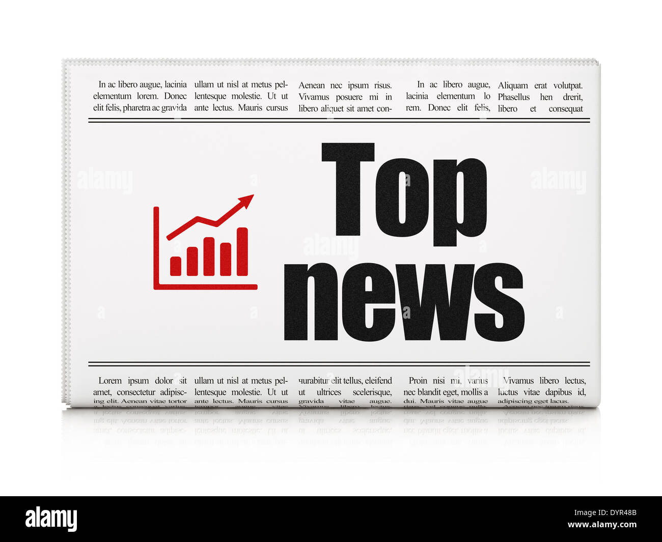 News concept: newspaper with Top News and Growth Graph Stock Photo - Alamy