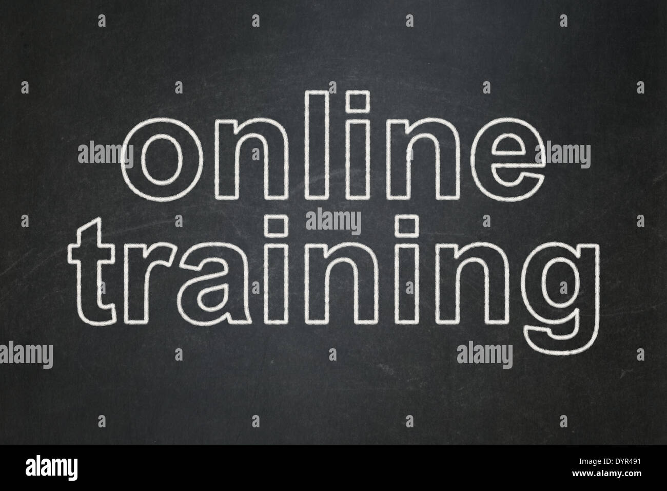 Education concept: Online Training on chalkboard background Stock Photo ...