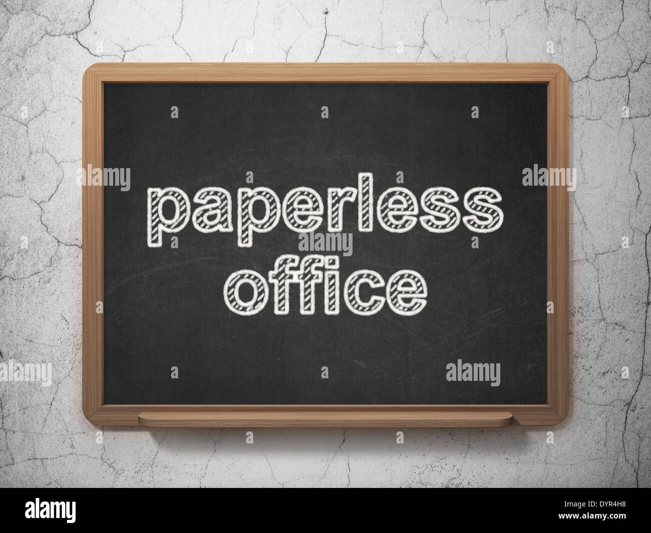 Finance concept: Paperless Office on chalkboard background Stock Photo ...