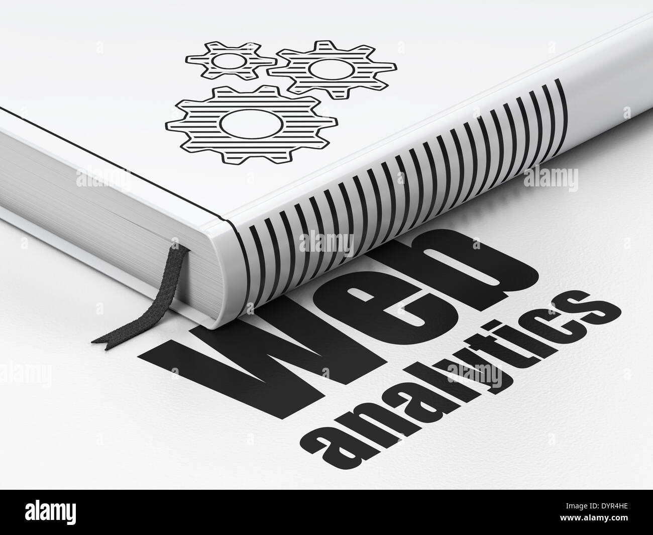 Web design concept: book Gears, Web Analytics on white background Stock ...