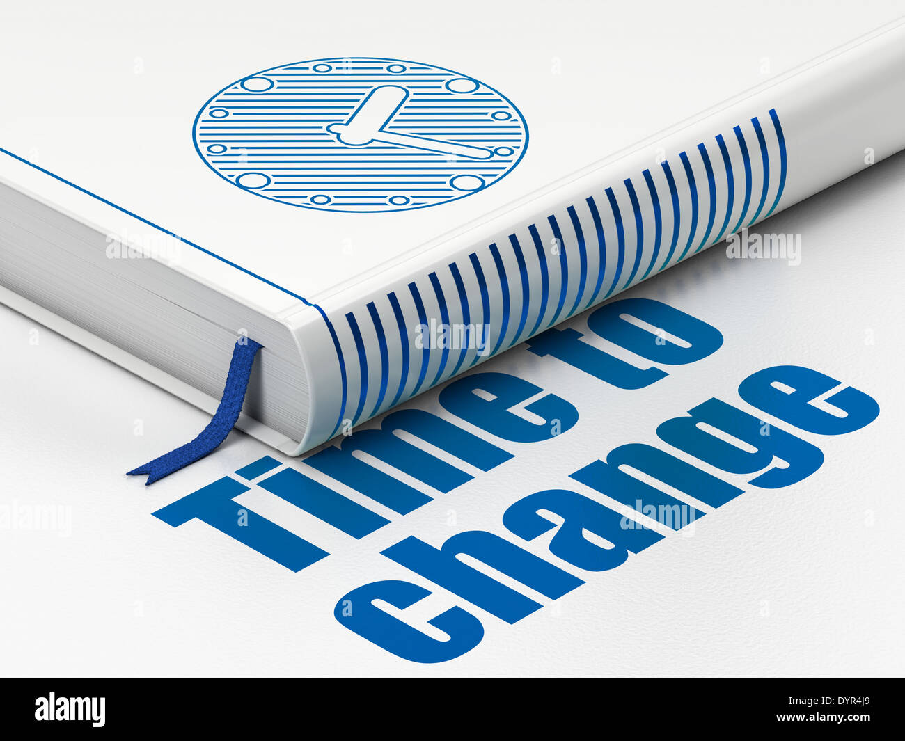 Time concept: book Clock, Time to Change on white background Stock ...