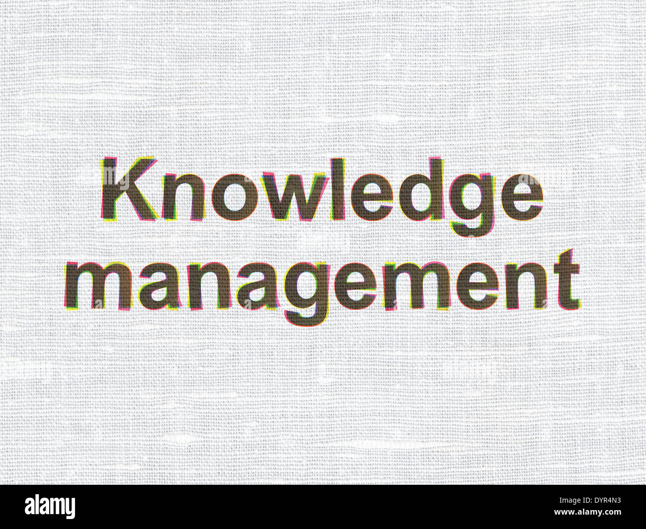 Education concept: Knowledge Management on fabric texture background ...